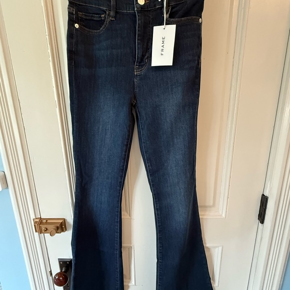 Frame Denim | Jeans | Frame Denim Womens Deep Indigo Le High Flare ...